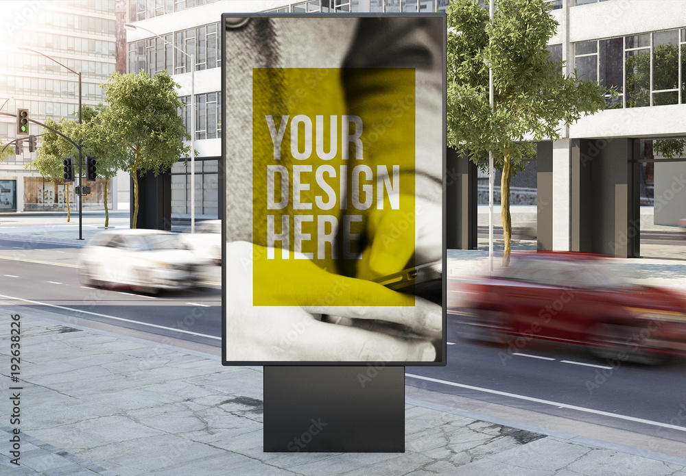 Outdoor Kiosk Advertisement Mockup 7 Stock Template | Adobe Stock