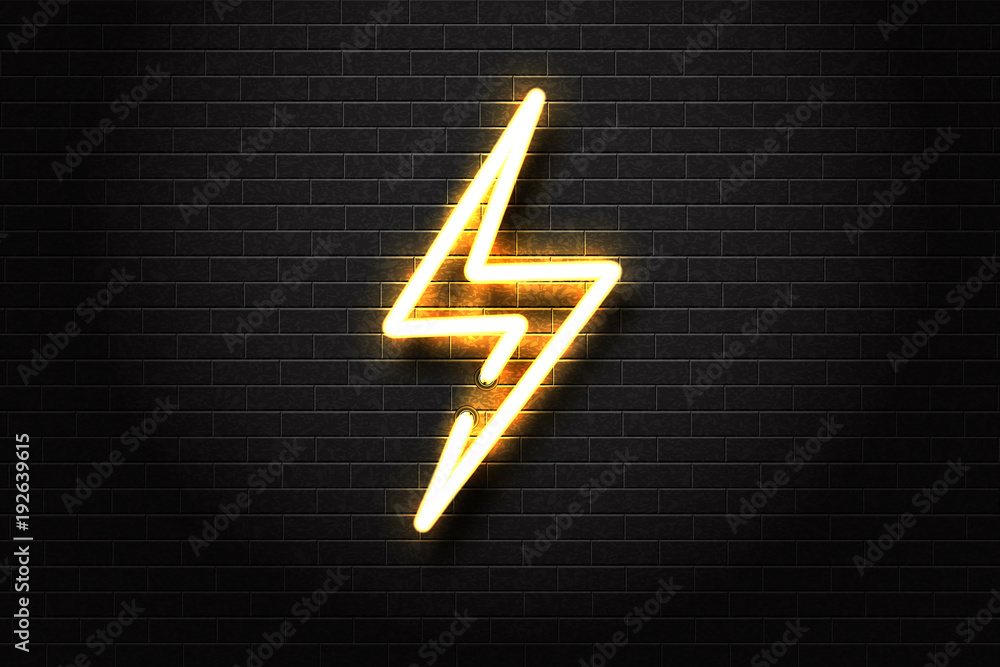 Vector realistic isolated neon sign of energy for decoration and ...