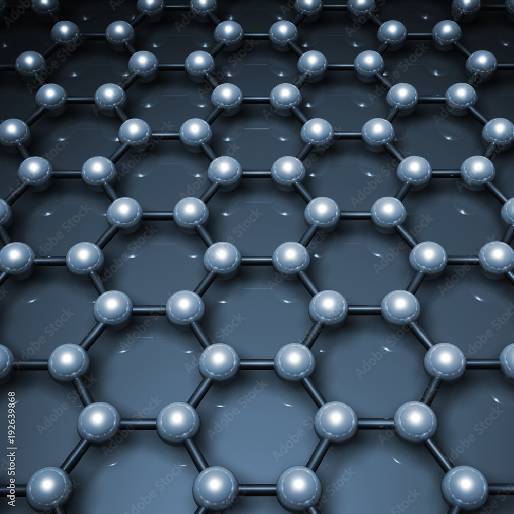 3d graphene structure, blue molecular model Stock Illustration | Adobe ...