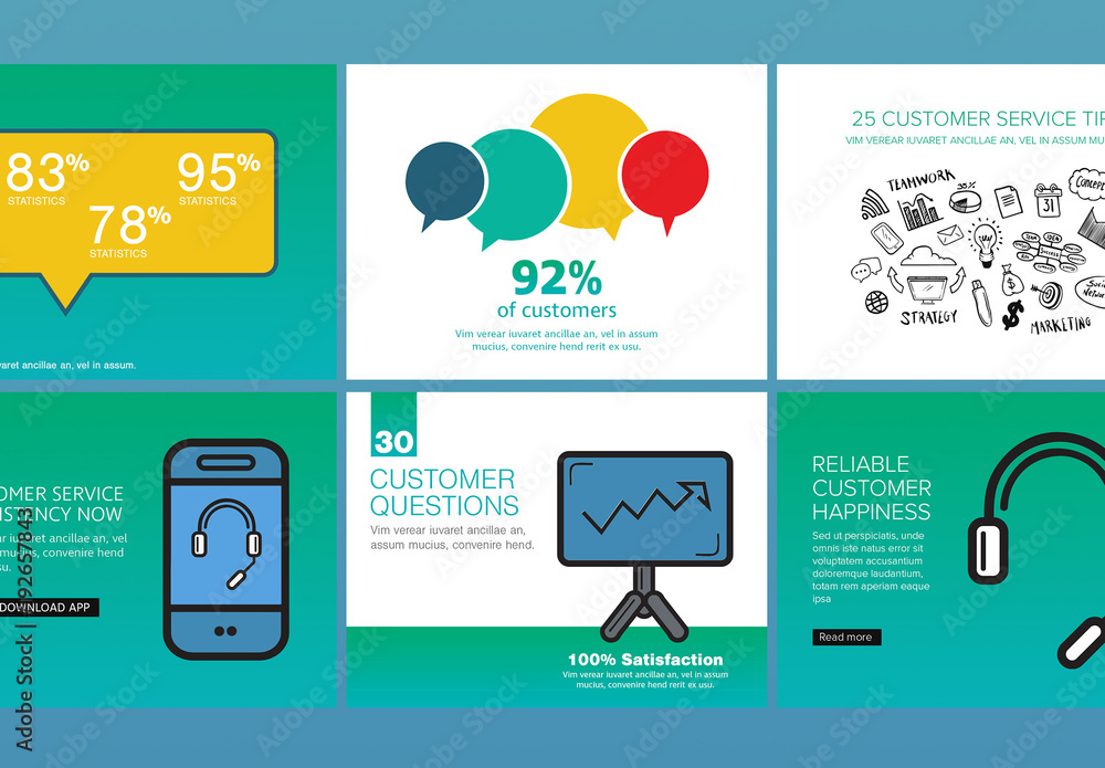 Customer Service Social Media Posts Set 11 Stock Template | Adobe Stock