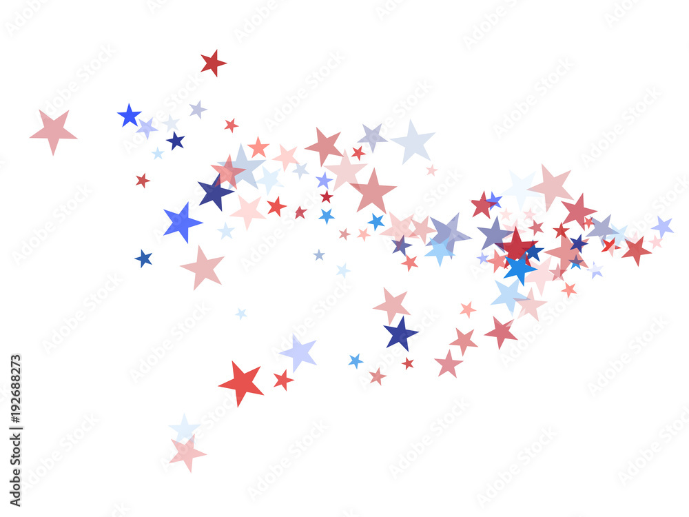 American Patriotic Deign, Vector Blue, Red, White Stars Confetti. Labor ...
