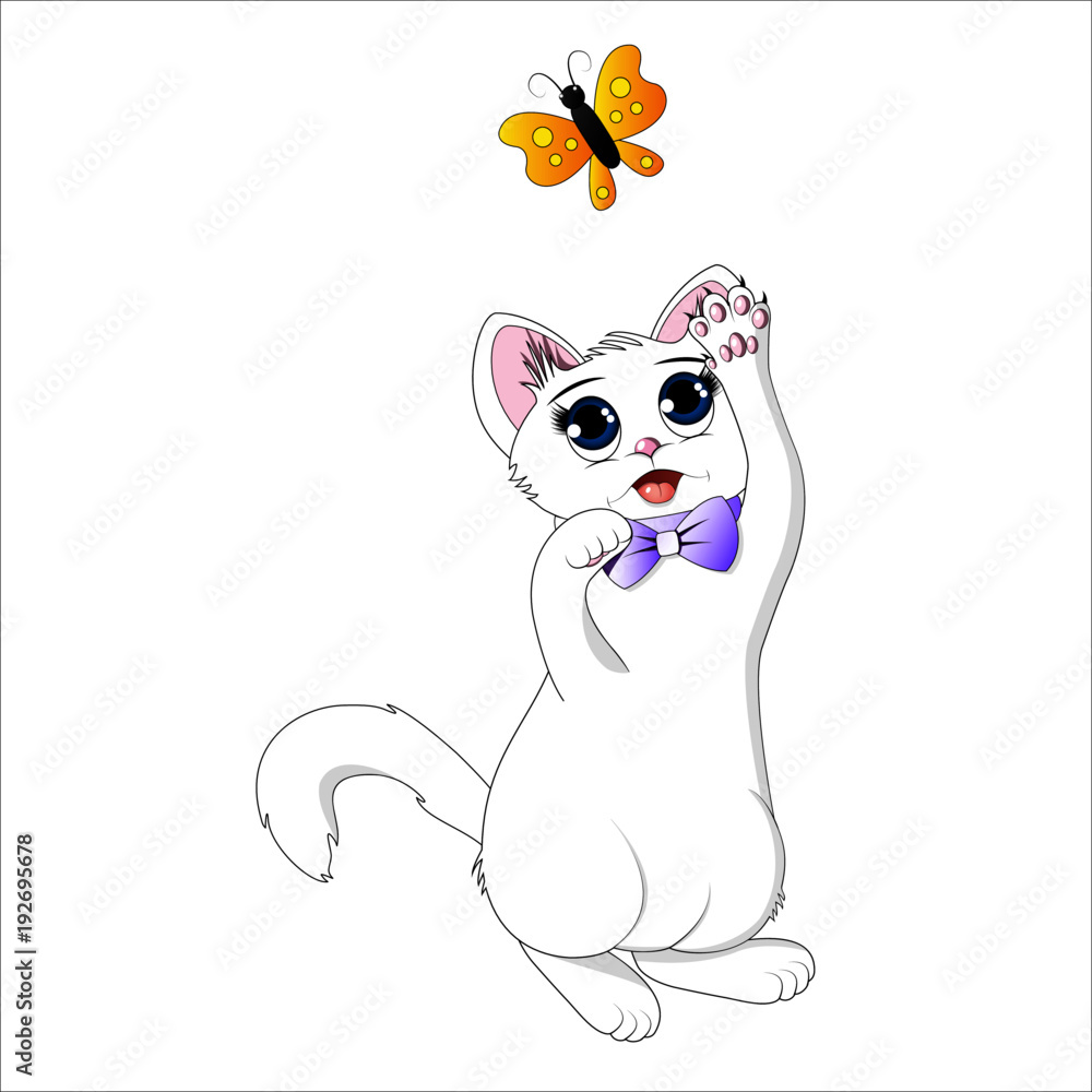 Cat Catching Butterfly