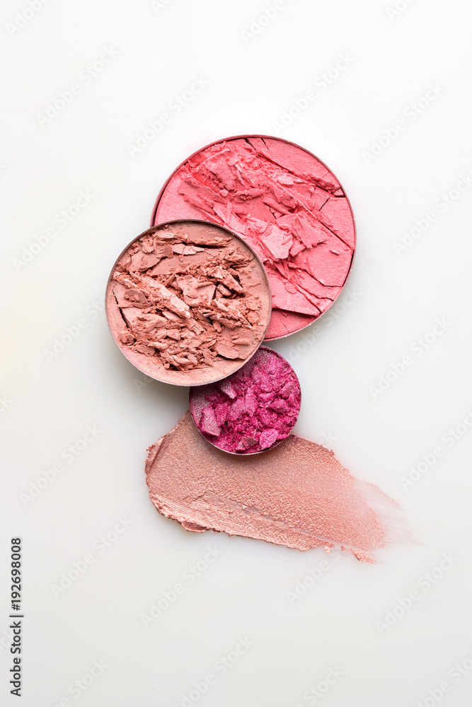 Cosmetic swatch / Creative concept photo of cosmetics swatches on white ...