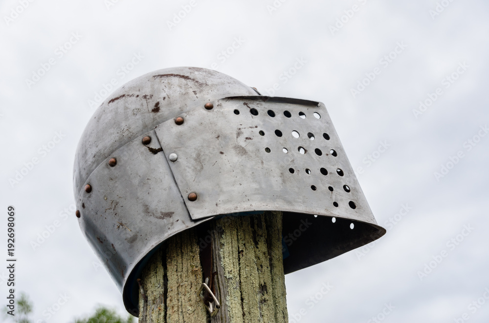 Photo & Art Print Iron helmet of a medieval knight, Natalia
