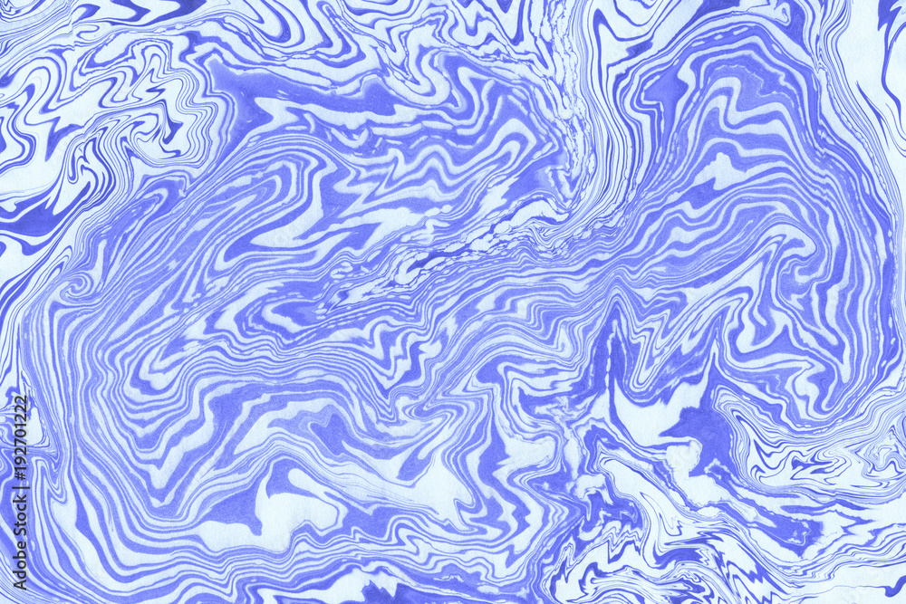 Suminagashi marble texture hand painted with blue ink. Digital paper ...