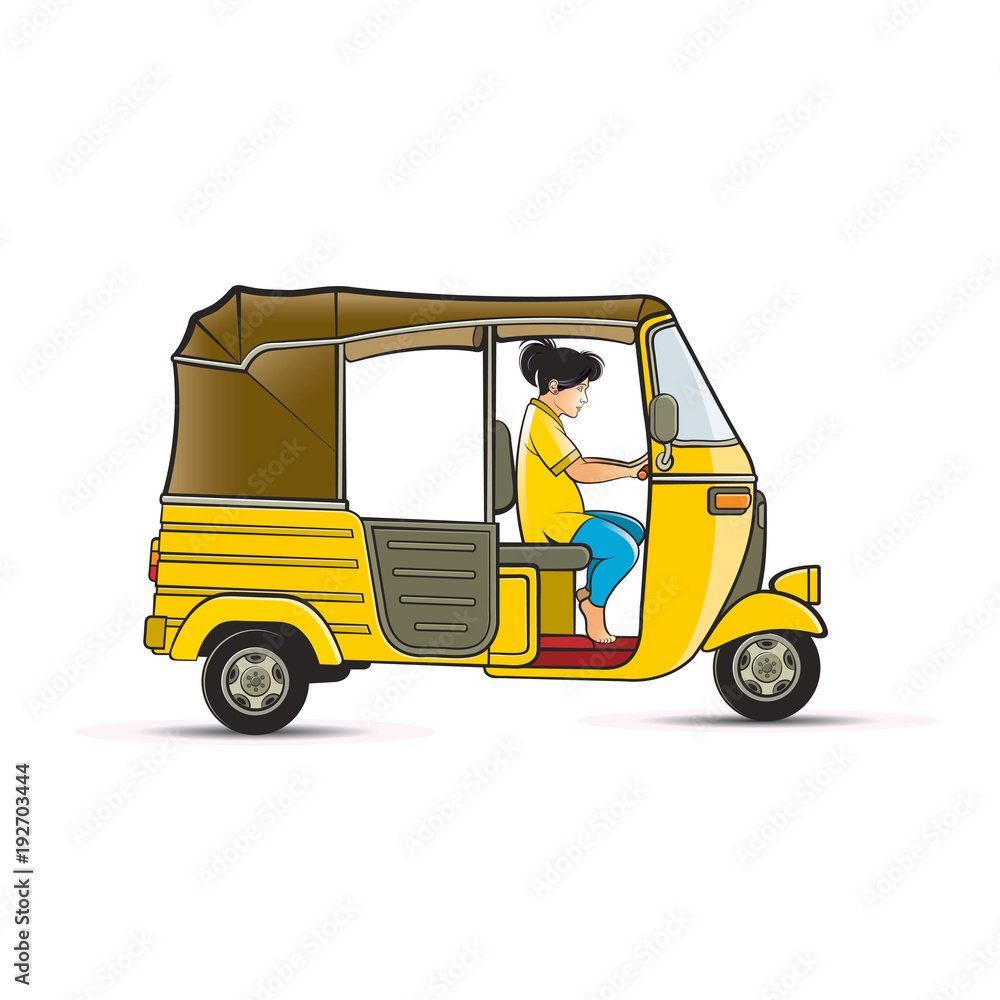 girl riding three wheeler vector cartoon Stock Vector | Adobe Stock