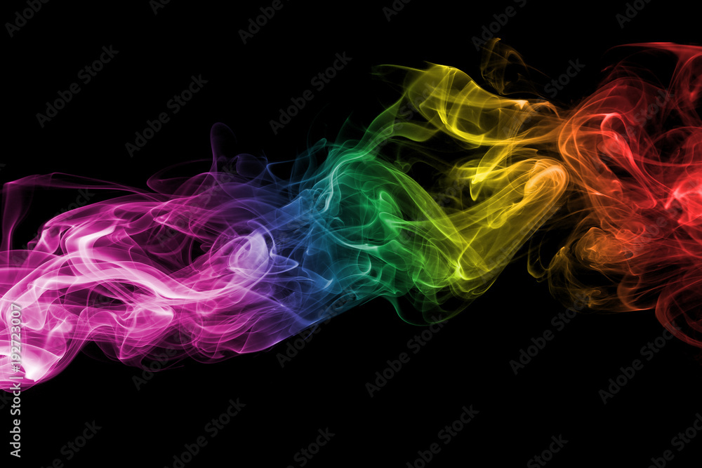 Colorful rainbow smoke, gay pride flag colors, LGBT community flag ...
