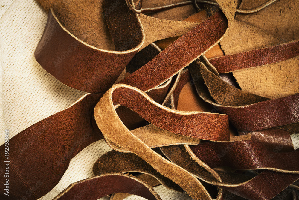 many leather straps of different colors Stock Photo | Adobe Stock