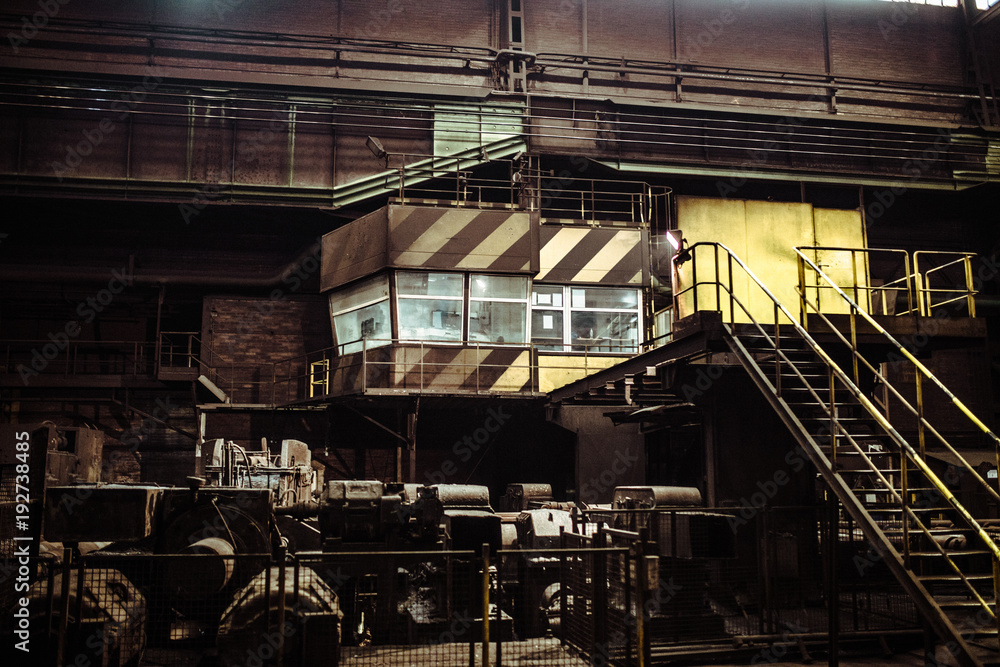 interior of an old abandoned steel factory in western Europe Stock ...