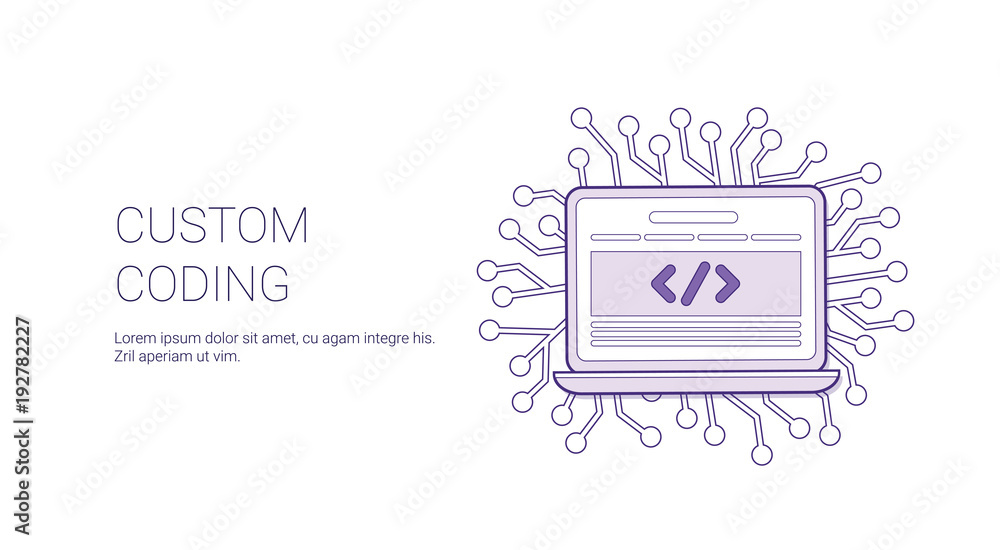 Custom Coding Web Banner With Copy Space Business Programming ...