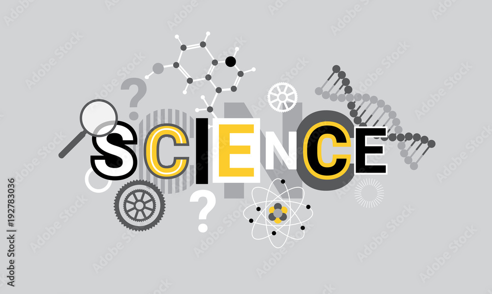 Science Research Creative Word Over Abstract Geometric Shapes ...