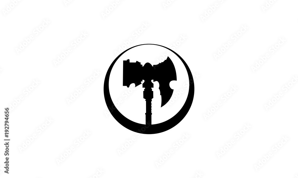axe weapon logo, icon, isolated on white background. weapon, axe, Ax ...