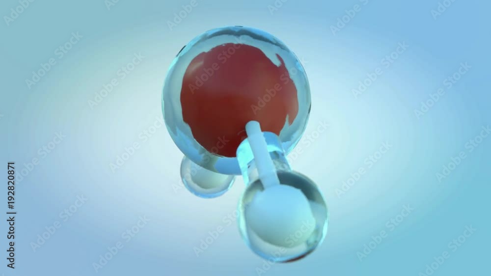 Animated water molecule. Science background with molecule. 3D Stock ...