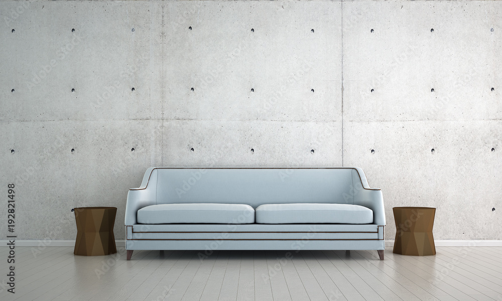 The minimal interior design of lounge and living room and concrete wall ...