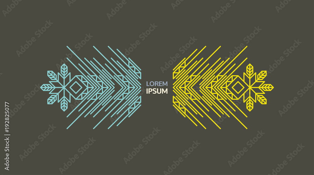 Line art design for invitation, poster, badge, monogram. Elegant luxury ...