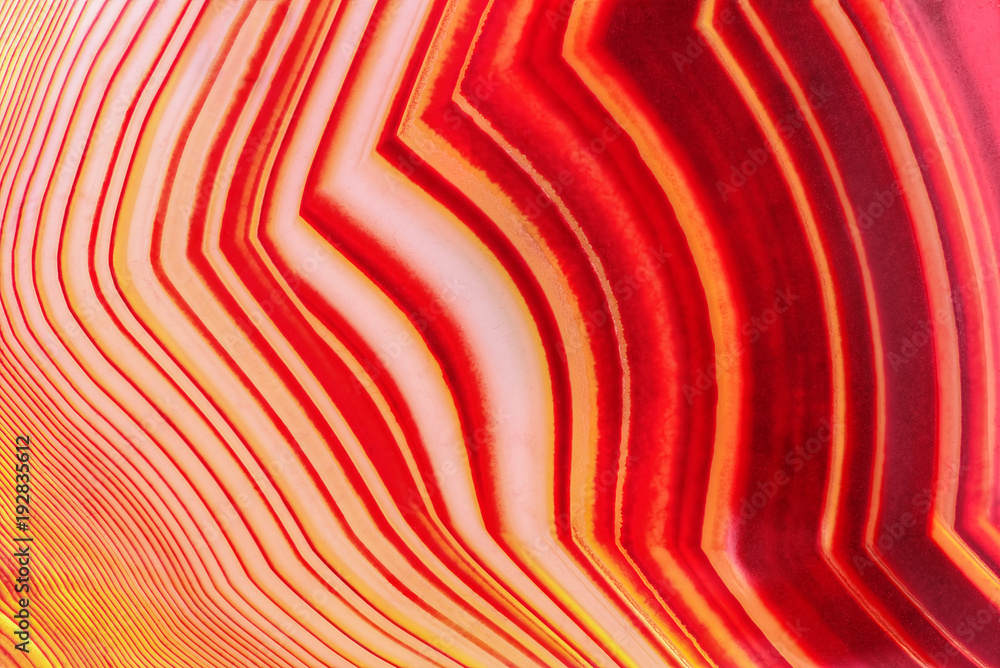Amazing Banded Red Agate Crystal cross section as a background. Natural ...