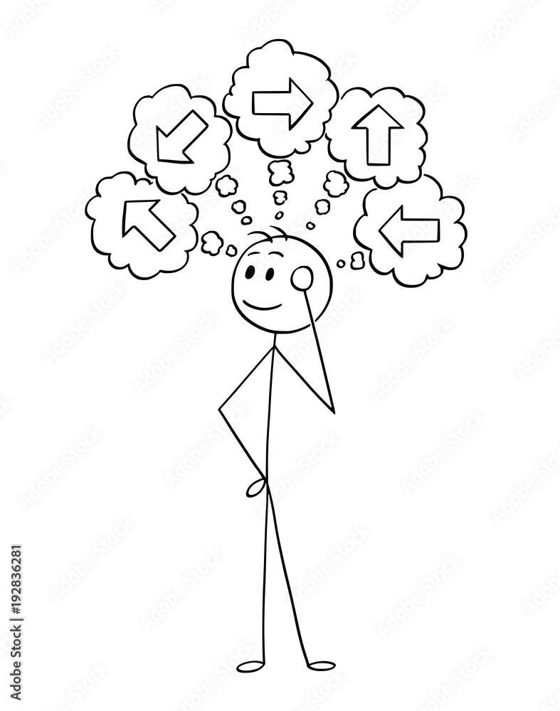 Cartoon stick man drawing conceptual illustration of businessman ...