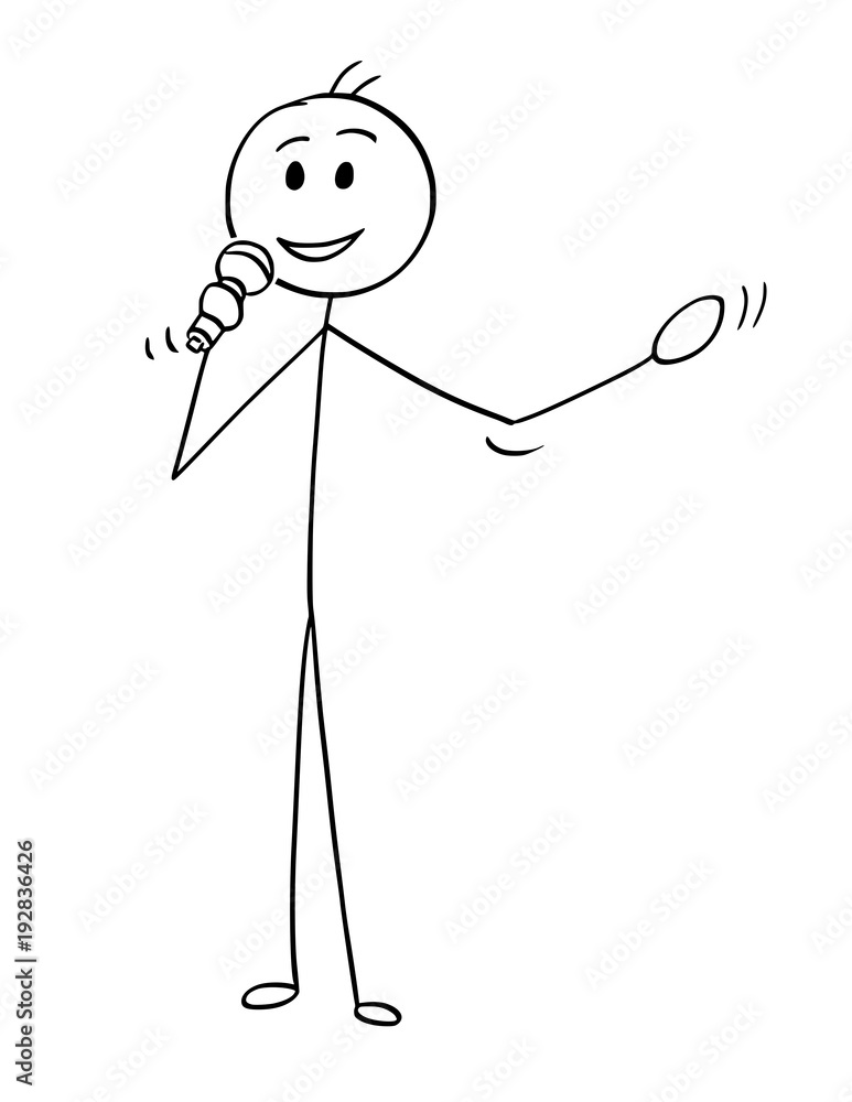 Cartoon stick man drawing conceptual illustration of businessman or ...