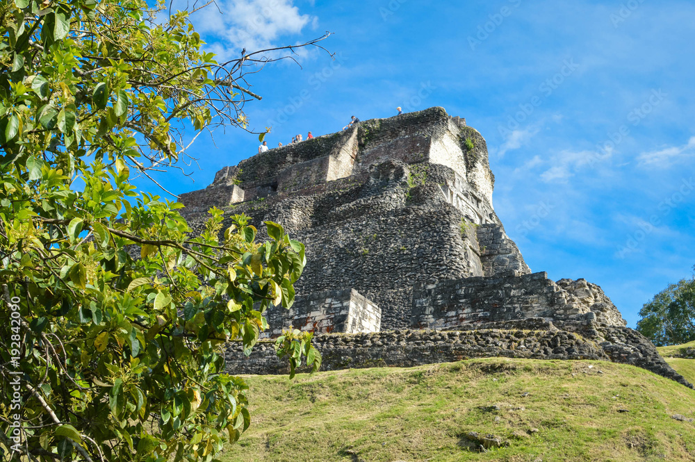 The main pyramid El Castillo at Xunantunich archaeological site of ...