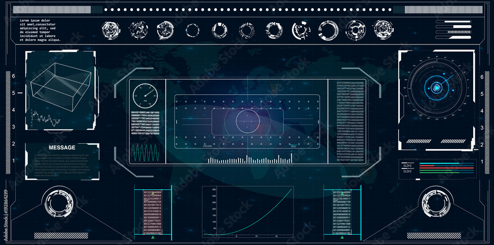 HUD.Radar screen. Vector illustration for your design. Technology ...
