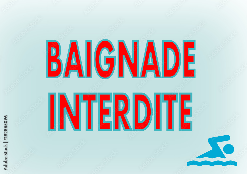 panneau,baignade interdite Stock Vector | Adobe Stock