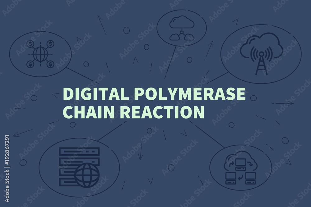 Business illustration showing the concept of digital polymerase chain ...