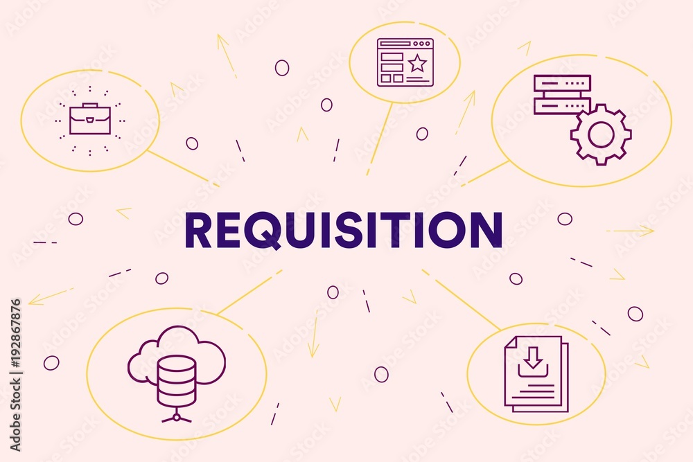 Business illustration showing the concept of requisition Stock ...
