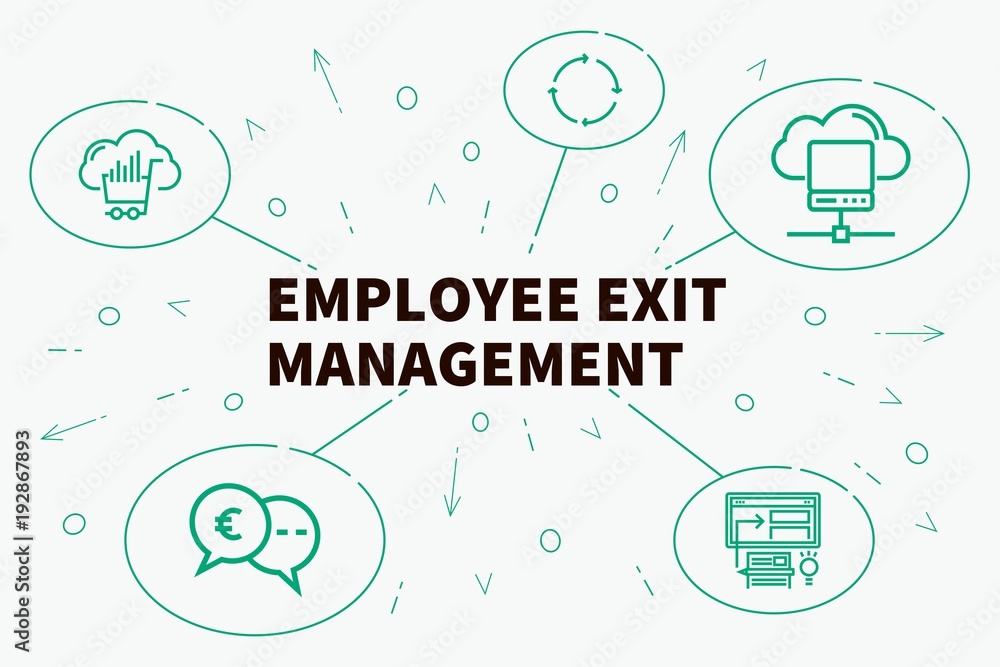 Poster Business illustration showing the concept of employee exit management – Wall Art | UkPosters
