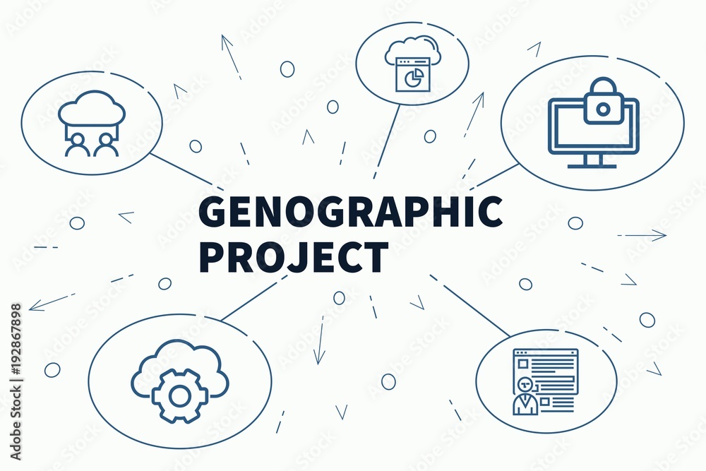 Business illustration showing the concept of genographic project Stock ...
