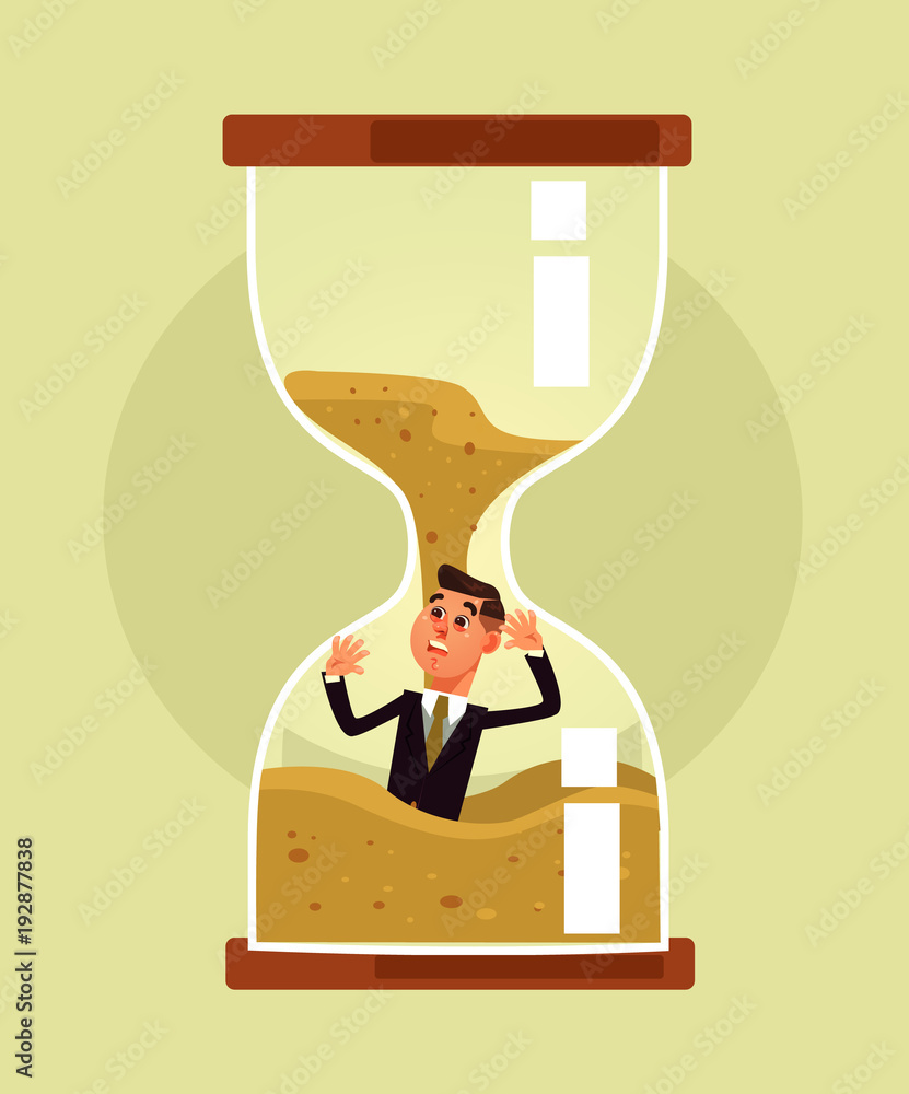 Time over concept. Vector flat cartoon illustration Stock Vector ...
