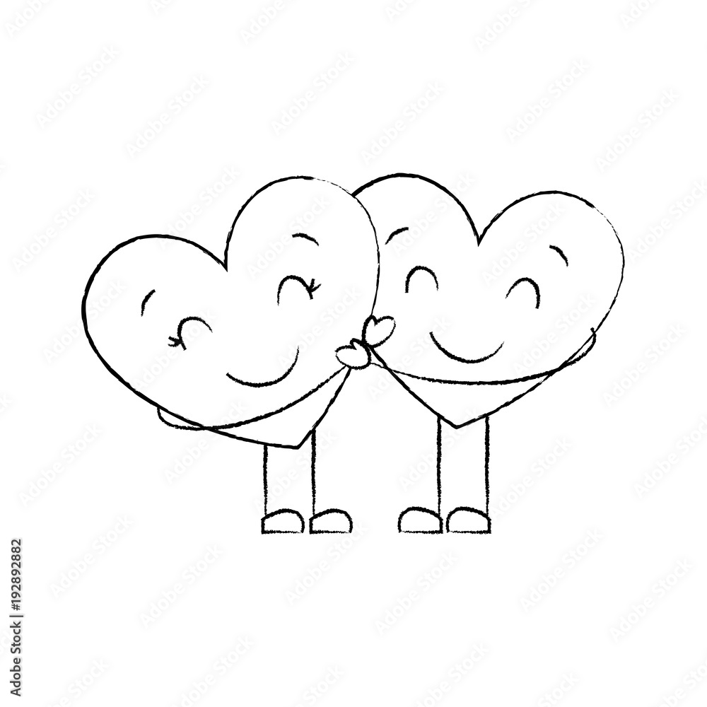 Cute Couple Hugging Drawing
