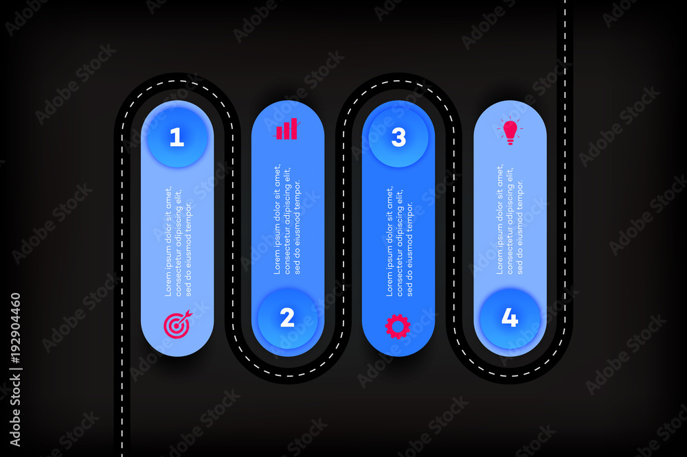 Layered Infographic Timeline. Vector Roadmap, Template For Modern ...
