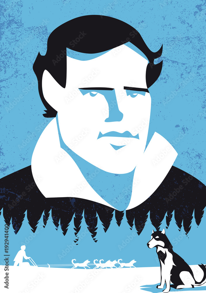 Jack London vector illustration Stock Vector | Adobe Stock