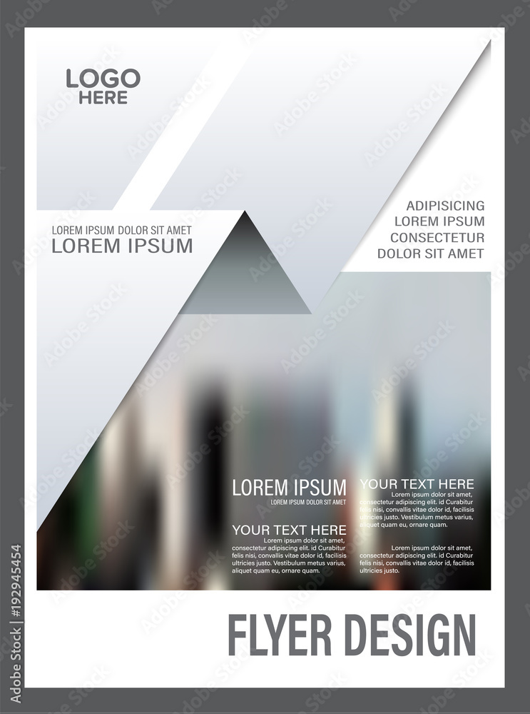 Black and white flyer design template. Annual Report Leaflet cover ...