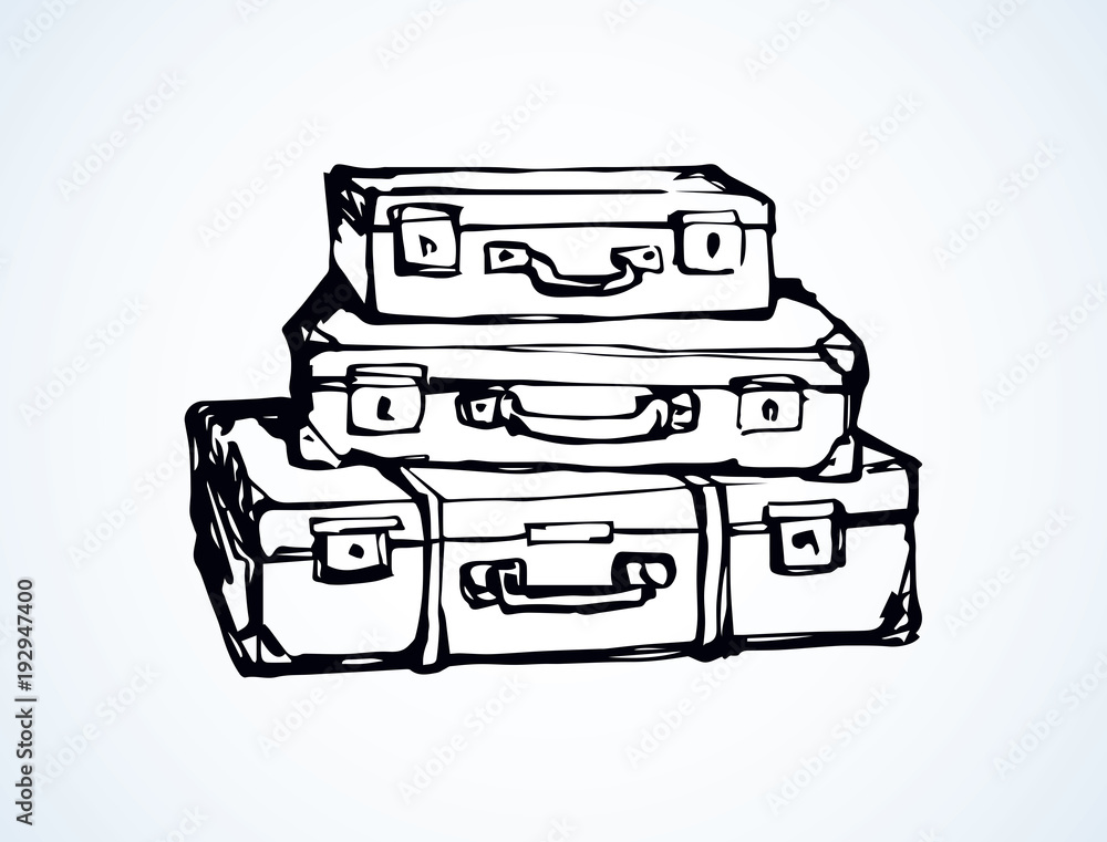 Suitcase. Vector drawing Stock Vector | Adobe Stock