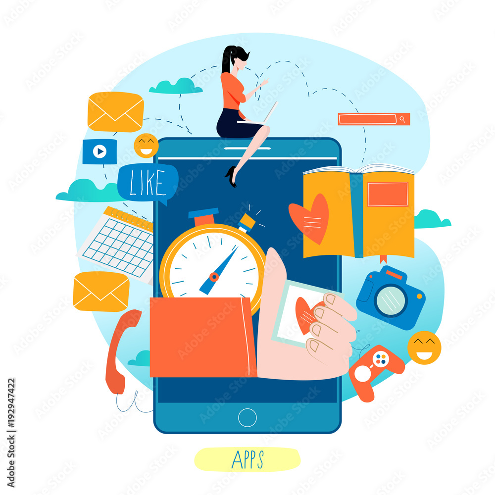 Mobile application development process flat vector illustration ... Mobile application development process flat vector illustration ...