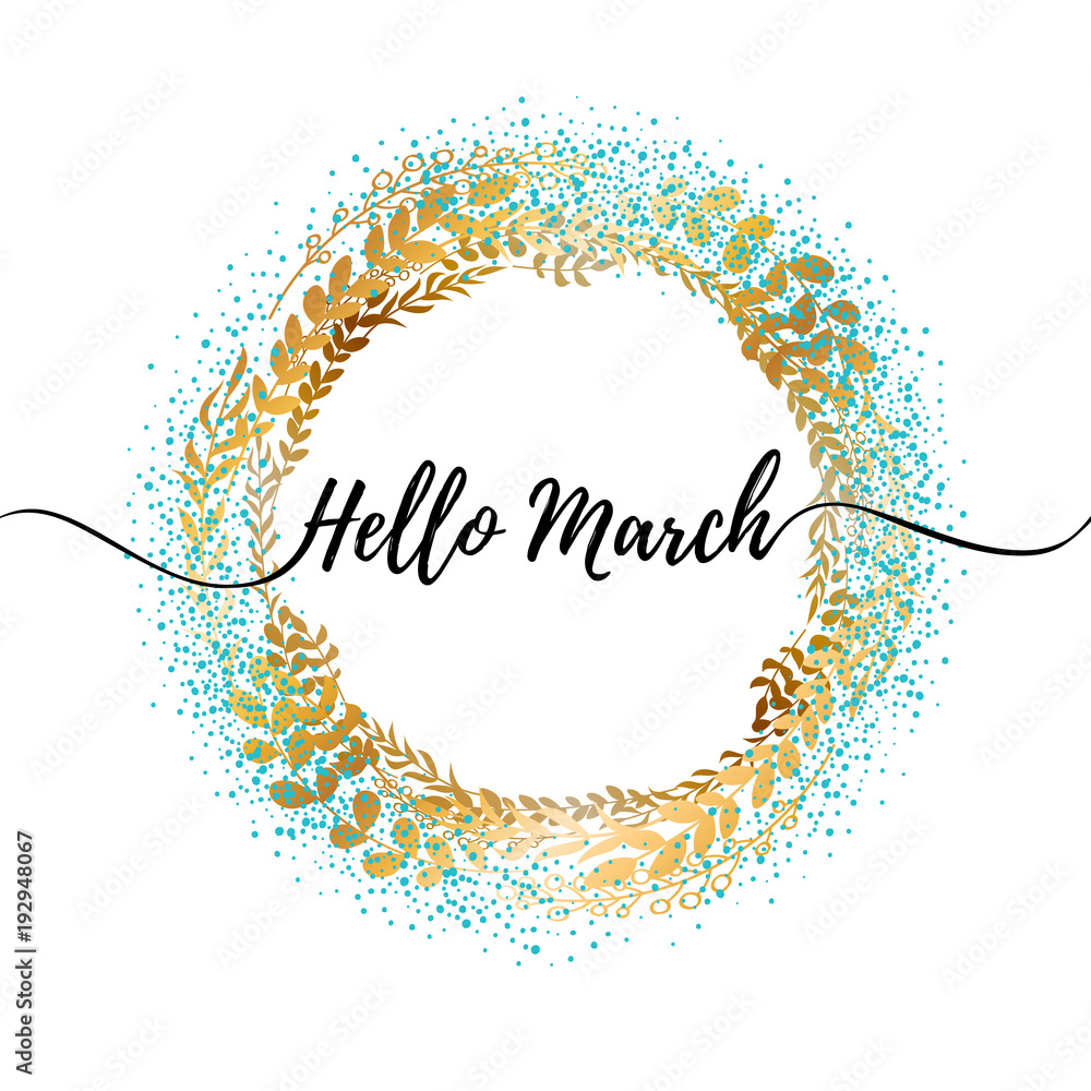 Hello march inspirational illustration. Spring background. Stock Vector ...