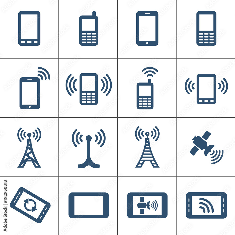 Mobile devices and wireless technology icons. Vector Stock Vector ...