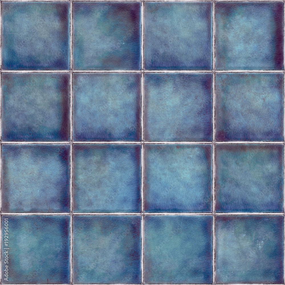 Ocean blue glazed ceramic tile, Texture of blue crackle glass mosaic ...