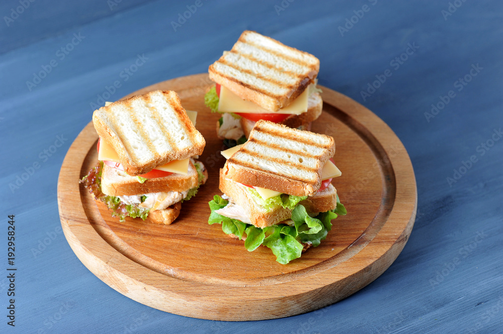 Grilled Chicken Sandwich Slice Bread