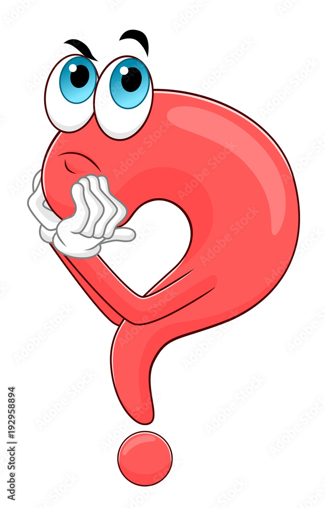Cartoon question mark thinks Stock Vector | Adobe Stock