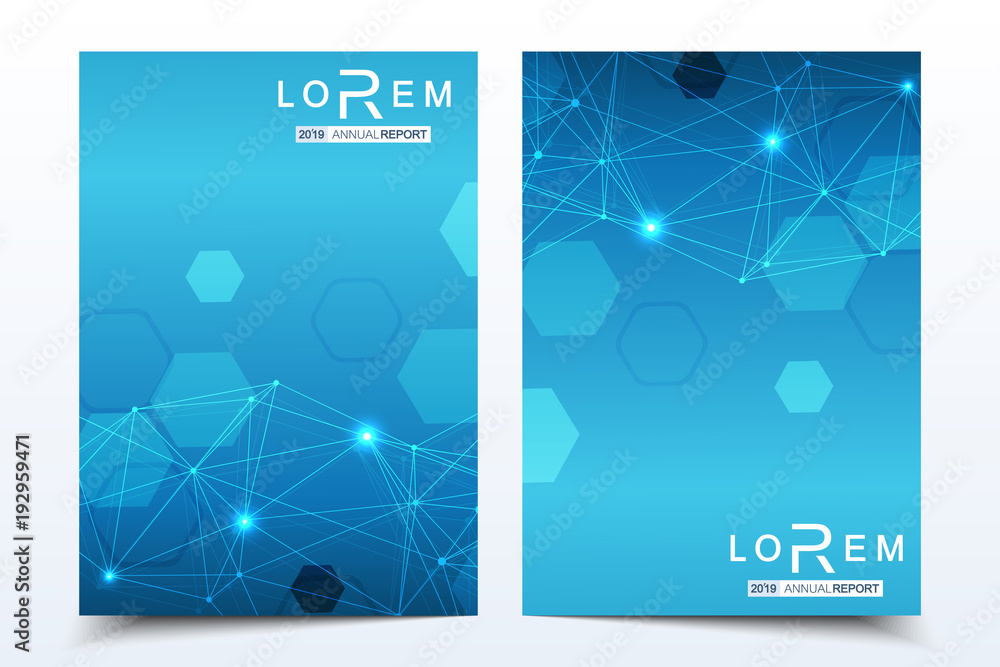 Scientific brochure design template. Vector flyer layout, Molecular ...