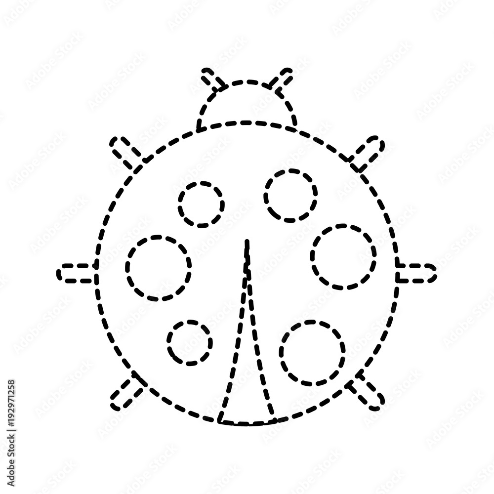 cute ladybug dotted animal insect wildlife vector illustration dotted ...