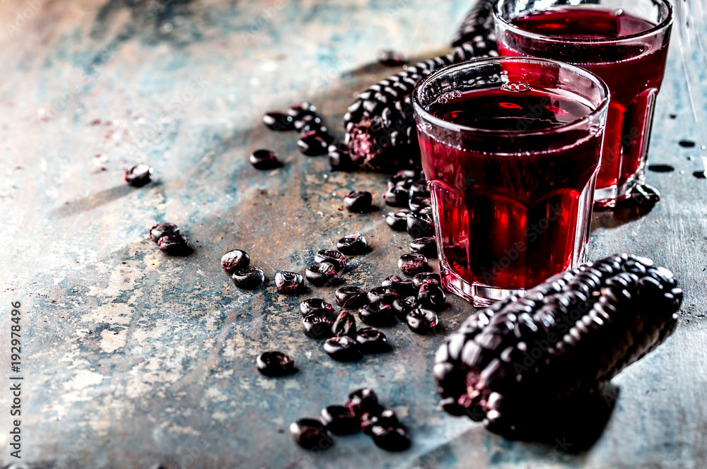 PERUVIAN PURPLE CORN DRINK. Chicha morada purple sweet traditional ...