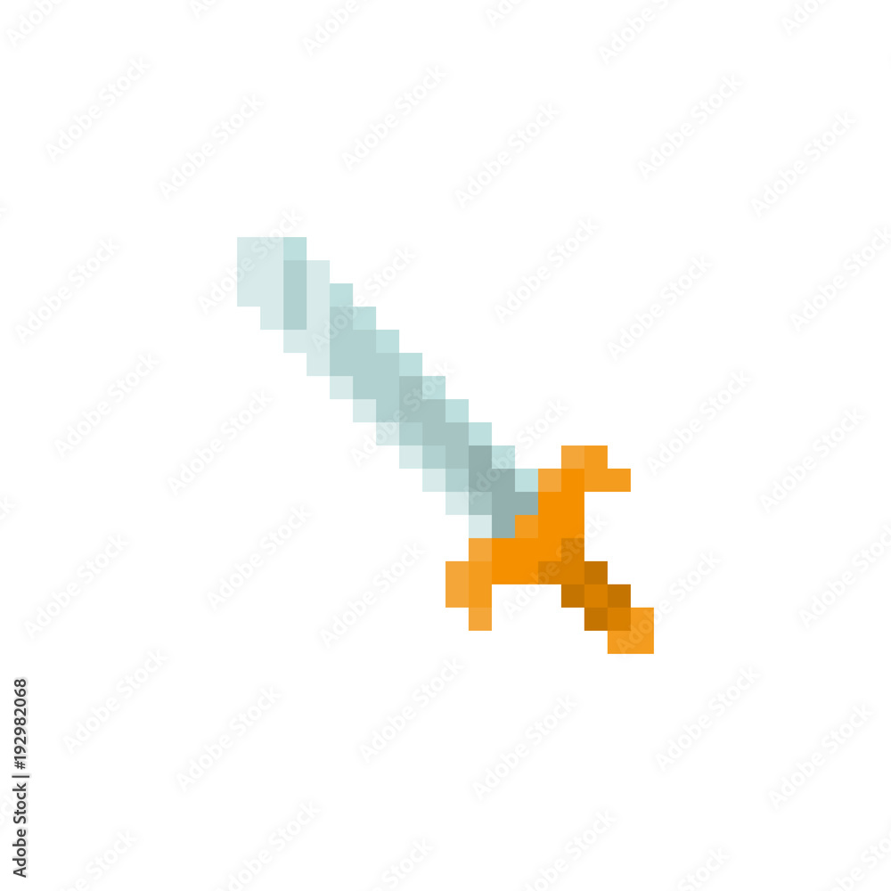 Pixel od sword for games and web sites Stock Vector | Adobe Stock