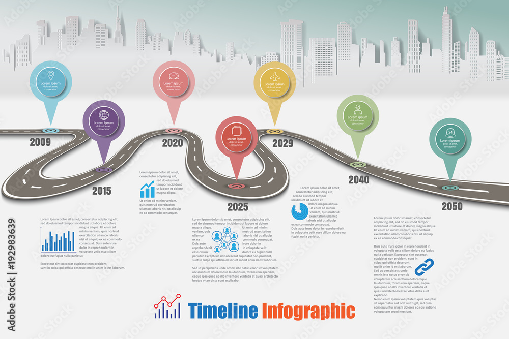 Business road map timeline infographic icons designed for abstract ...