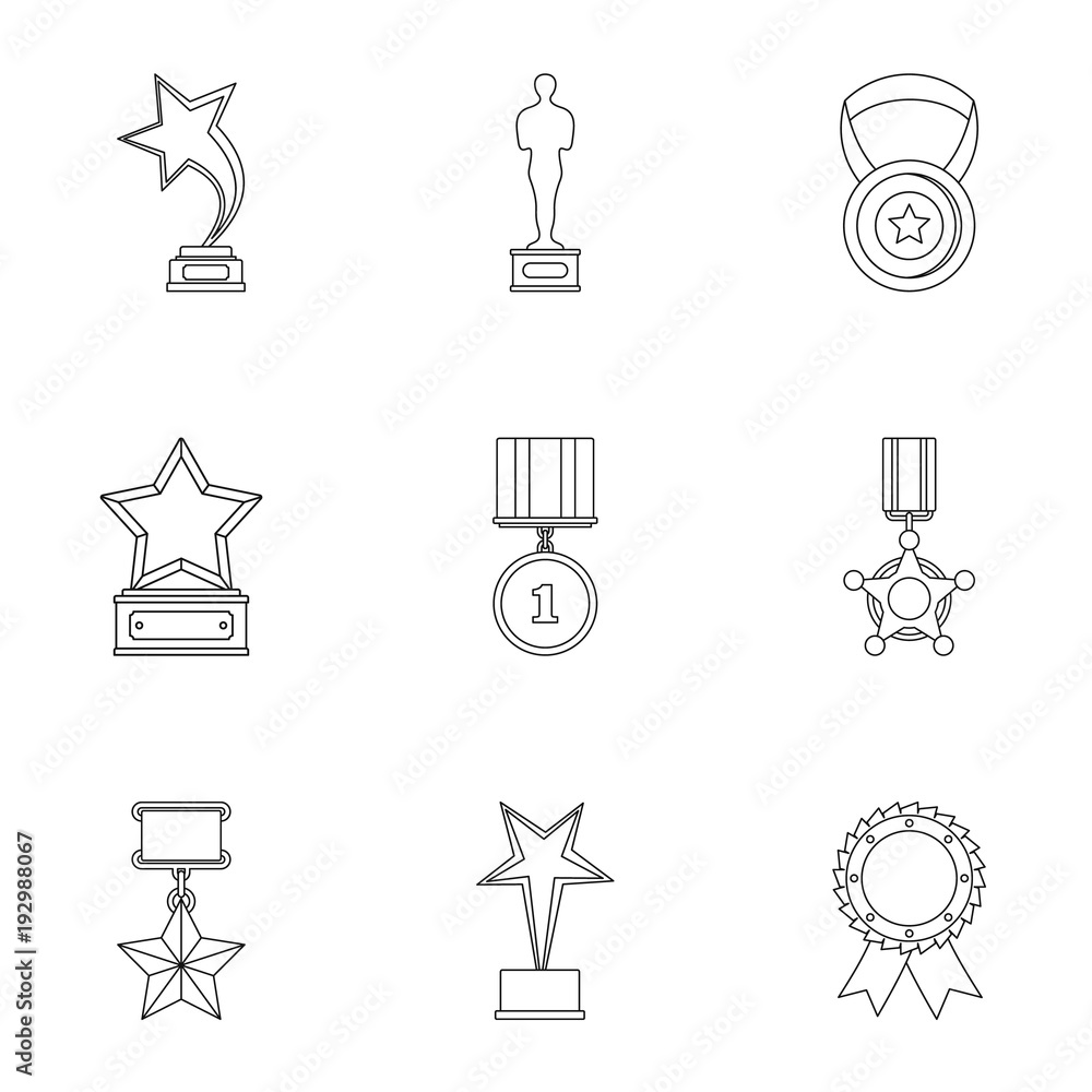 Retribution icons set. Outline set of 9 retribution vector icons for ...