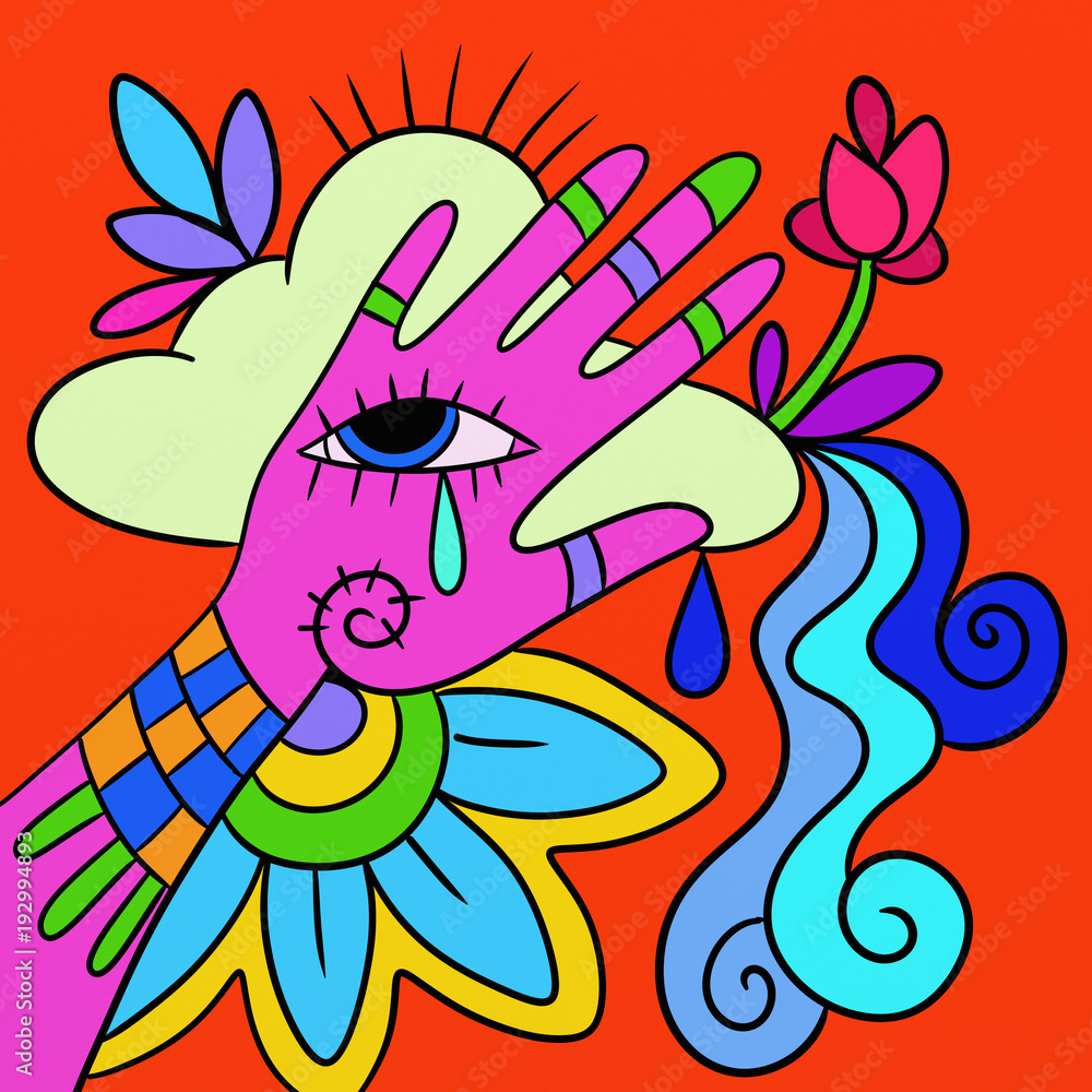 pink hand Stock Illustration | Adobe Stock