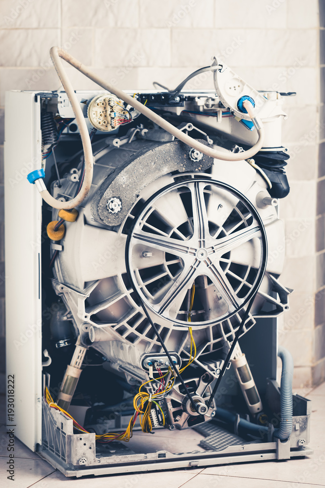washing machine with open enclosure is ready for service Stock Photo ...