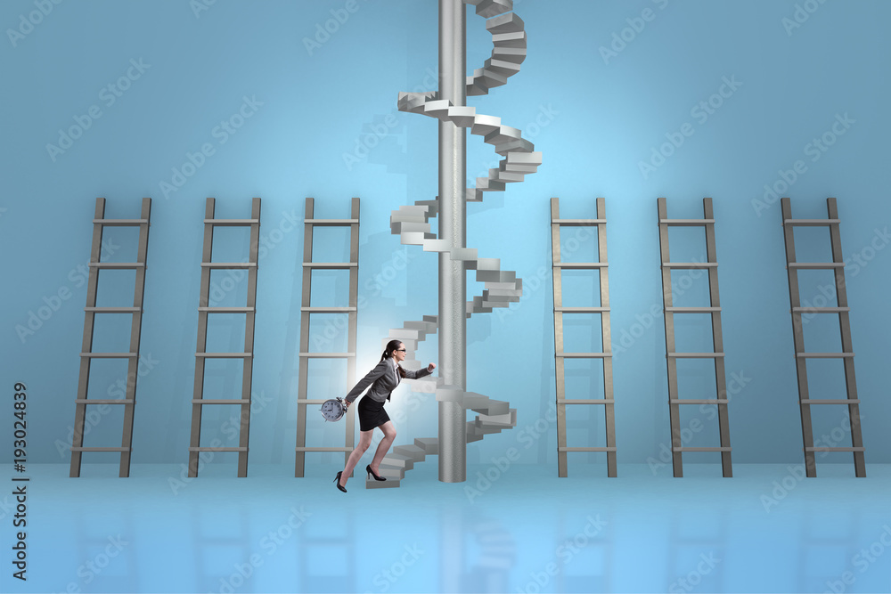Career progression concept with ladders and staircase Stock Photo ...